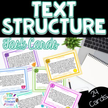 Text Structure Task Cards Activity ELA Centers Text Structure Activities Text Structure