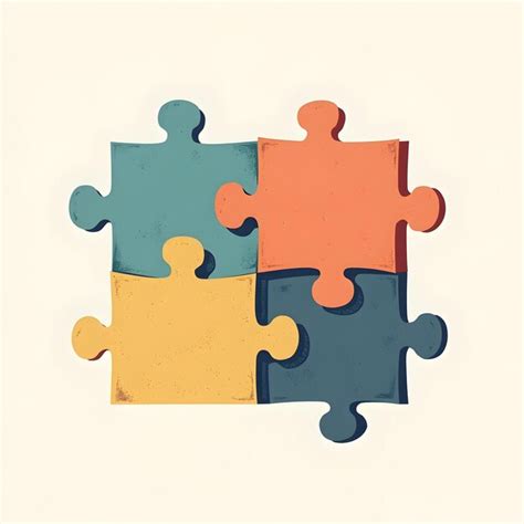Rectangular Puzzle Outline Vector Puzzle Pieces Interlocking Puzzle Pieces Puzzle Vector