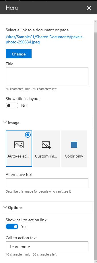 Intuitive Hero Webpart Sharepoint Framework Modern Ui