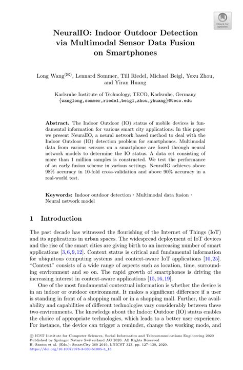 Pdf Neuralio Indoor Outdoor Detection Via Multimodal Sensor Data Fusion On Smartphones