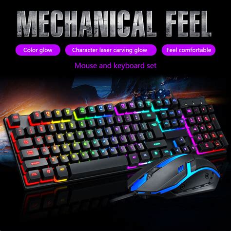 Tf200 Rainbow Backlit Usb Ergonomic Gaming Keyboar Vicedeal
