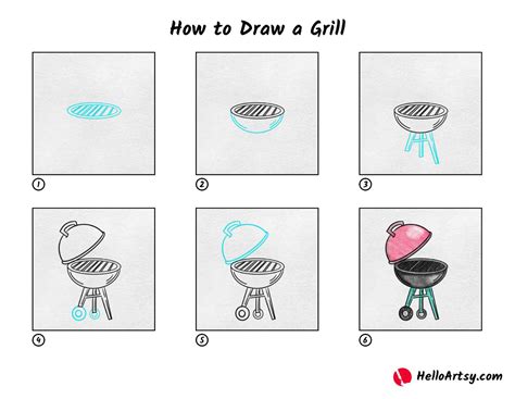 How To Draw A Grill Helloartsy