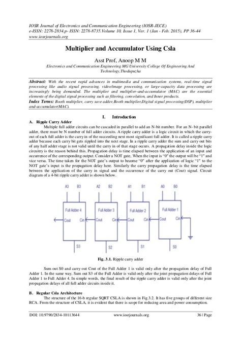 multiplier and accumulator using csla