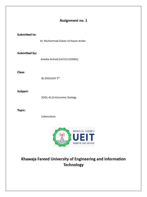Assignment No 1 D Pdf Tuberculosis Cough