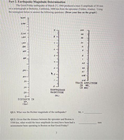 Solved Part 2 Earthquake Magnitude Determination The Good