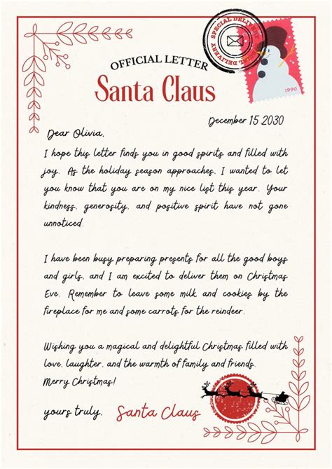 Free And Customizable Christmas Letter Templates Canva