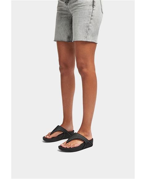Fitflop Womens Lulu Water Resistant Two Tone Webbing Toe Thongs Macys