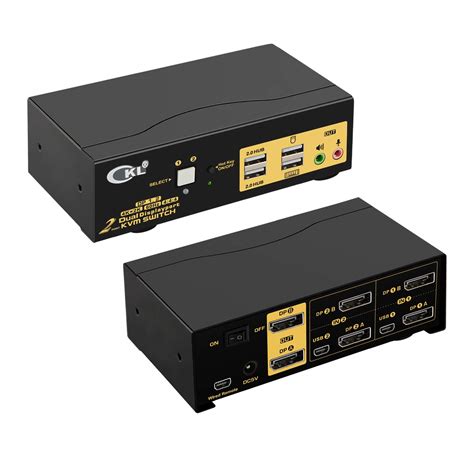 Amazon Com CKL 4K KVM Switch Dual Monitor For 2 Computers 2 Monitors Dual DisplayPort