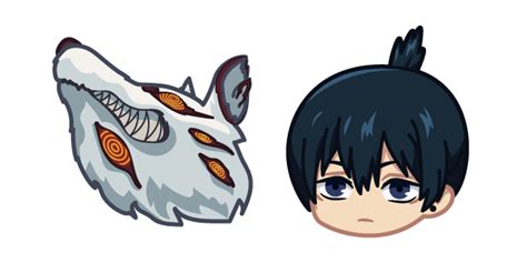 Chibi Chainsaw Man Aki Hayakawa Y Demonio Zorro Cursor Custom Cursor