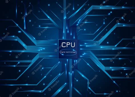 Premium Vector Computer Processor Cpu Chip Electronic Circuit Board