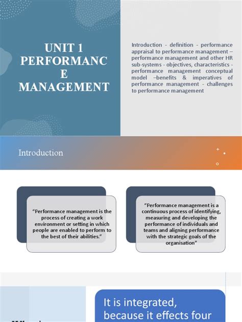 Unit 1 Performance Management Pdf Performance Appraisal Performance Management