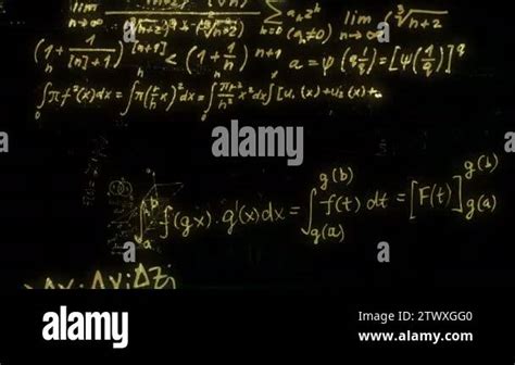 Blocks Of Abstract Mathematical Formulas Are Written And Moved In The