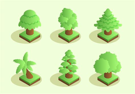 Isometric Tree Clipart Set Vector 358102 Vector Art At Vecteezy