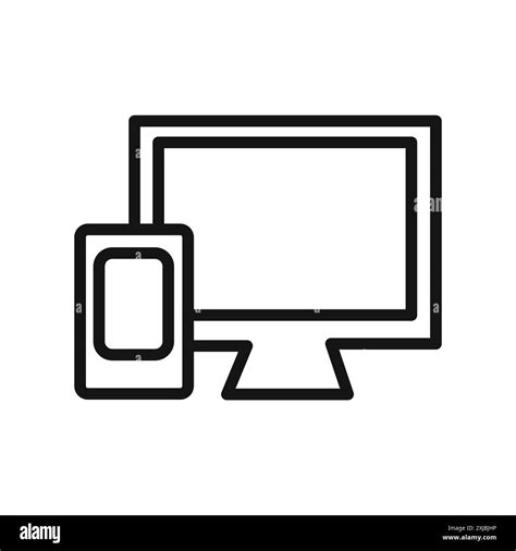 responsive design icon linear vector graphics sign or symbol set for