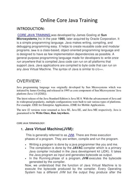 Ppt Online Core Java Training1 Powerpoint Presentation Free Download