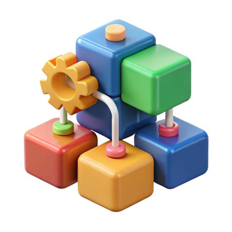 Modular System Interconnected Blocks And Gears 54586044 Png