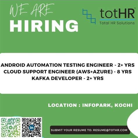 Tothr On Linkedin Android Automation Aws Azure Kafka Cloudengineer Kochijobs Kochi