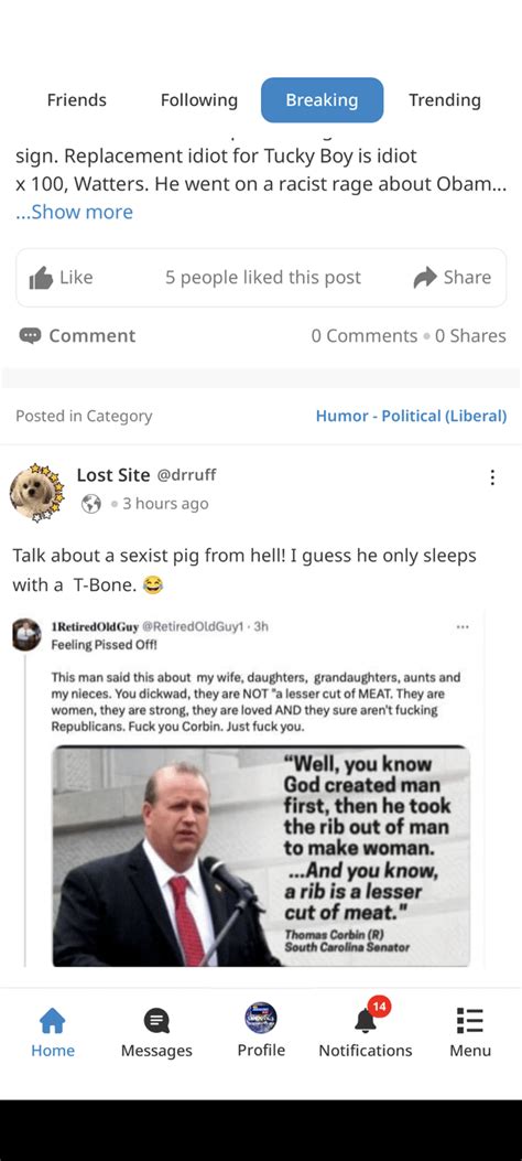 Thomas Corbin Sc Senator Said God Made Women From A Lesser Cut Of Meat Than A Man 🤡😈💩🤮