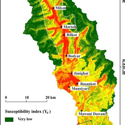 Landslide Susceptibility Map Of The Area Prepared Using Yules Download Scientific Diagram