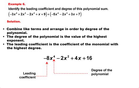 Math Example Polynomial Concepts Degree Of A Polynomial Example 6 Media4math