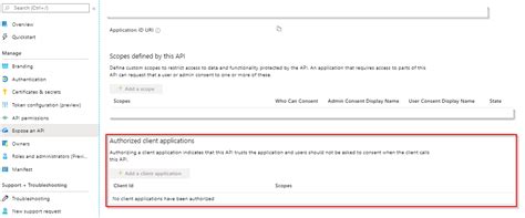 App Registration Expose An Api Authorized Client Applications Azure Cli Stack Overflow