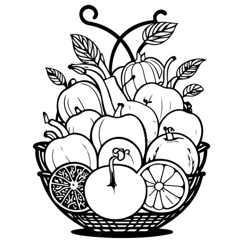 рисунок рисунка фруктовой корзины иллюстрация рисунок рисунок Премиум векторы