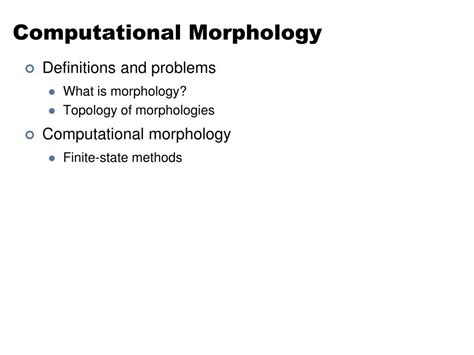 PPT Finite State Morphology PowerPoint Presentation Free Download