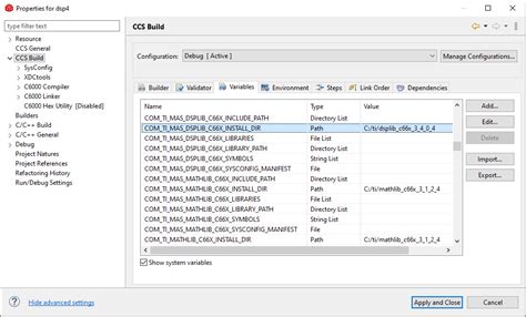 Am5718 Build Variable Comtimasdsplibc66xinstalldir Is