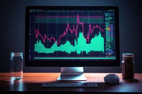premium photo a computer monitor with a graph on the screen monitor