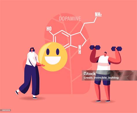 도파민 개념 유기체에서 호르몬 생산으로 인해 생명을 즐기는 캐릭터 스포츠 운동 미소 기뻐 호르몬에 대한 스톡 벡터 아트 및 기타 이미지 Istock