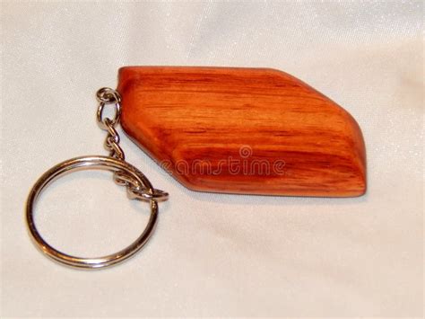 Handmade Wooden Wooden Keychain Made Of Exotic Pink Tulip Tree Stock Image Image Of Chrome
