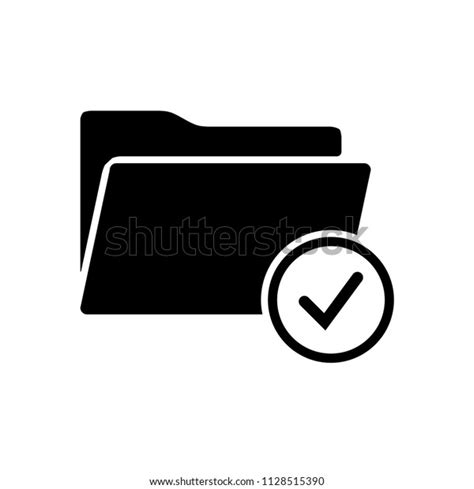 Folder Check Mark Icon Vector Stock Vector Royalty Free 1128515390 Shutterstock
