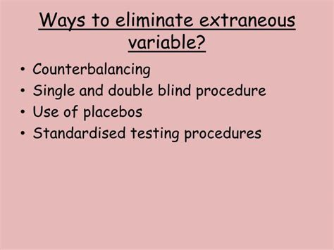 PPT Distinguishing Between Extraneous And Confounding Variables PowerPoint Presentation ID
