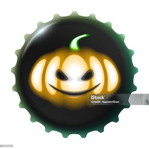 일러스트 호박과 함께 할로윈 휴일에 현실적인 맥주 모자 디자인 추수 감사절입니다 검은 배경에 가까운 병에 대한 고립 된 표지판 마스크는 밤을 빛냅니다 식물 3차원 형태에