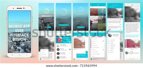 Vektor Stok Desain Aplikasi Mobile UI UX GUI Tanpa Royalti 715965994 Shutterstock