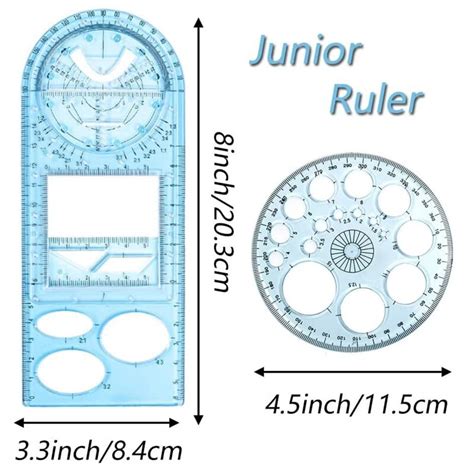 Multifunctional Geometry Ruler Set Mathematics Dra Grandado