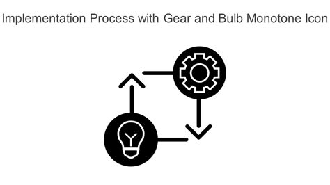 implementation process with gear and bulb monotone icon in powerpoint