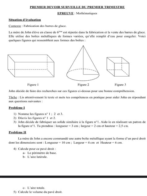 Devoir Maths 6eme Pdf