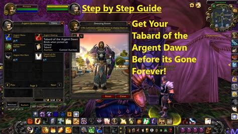 Fast In Game Guide To Get Tabard Of The Argent Dawn And Lots Of Epic