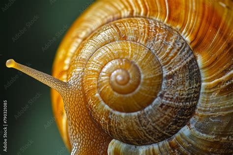 This Close Up Photo Showcases The Intricate Details Of A Snails Shell Highlighting Its Unique