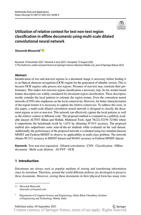 Utilization Of Relative Context For Text Non Text Region Classification