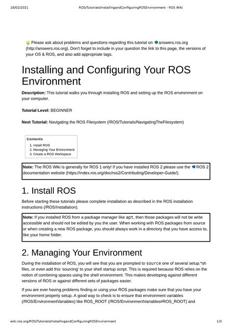 2 Creating Ros Workspace 18 02 2021 Ros Tutorials Installingandconfiguringrosenvironment Ros