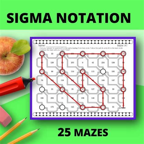 Precalculus Evaluate A Series Using Sigma Notation Maze Activity By Qwizy