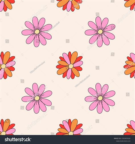 Daisy Flowers Groovy Pattern Retro Flower Stock Vector Royalty Free 2193470181 Shutterstock