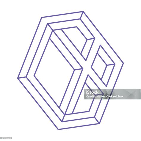 불가능한 모양 착시 벡터 광학 예술품 로고 N 트렌디한 2022 베리 페리 컬러 기하학적 도형 0명에 대한 스톡 벡터 아트 및