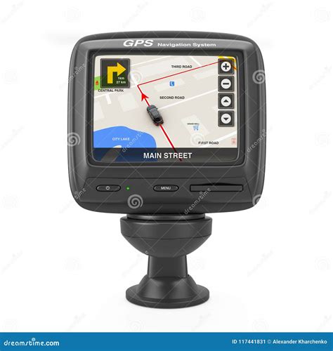 Navigation And Global Positioning System Gps Device With Navigation City Map On The Screen 3d