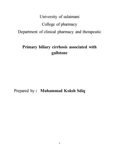 Primary Biliary Cirrhosis Primary Biliary Cholangitis Pptx