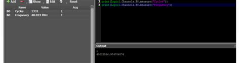 WaveForms Cycle Measurement Not Outputting Correctly In Script Test