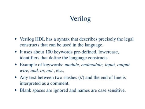 Ppt Hardware Description Language Introduction Powerpoint Presentation Id661923