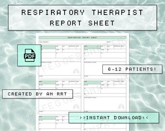 Respiratory Therapist Brain Report Sheet 2 Patients Rt Template For